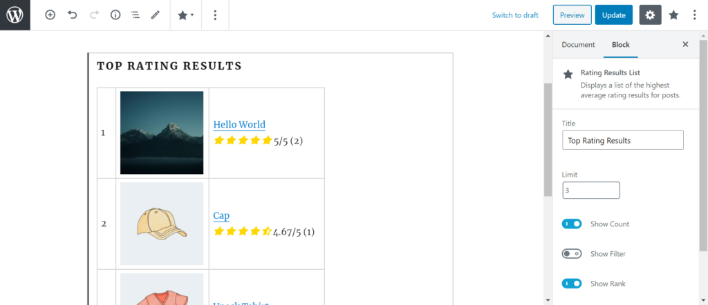 Demo Page (Free version) - Multi Rating Pro